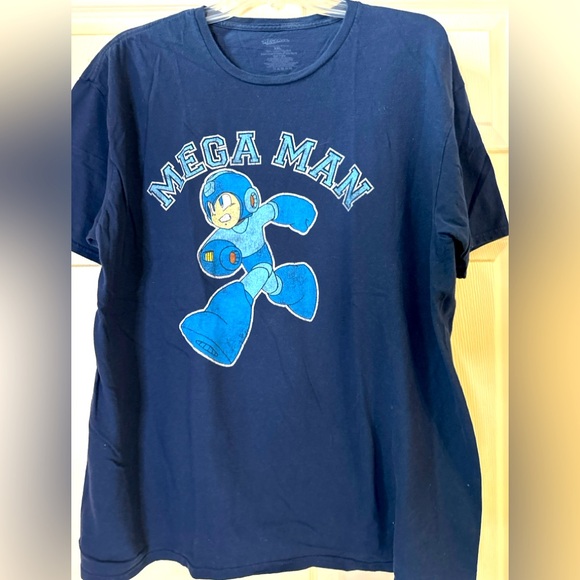 Mega Man | Shirts | Vintage Mega Man Blue Graphic Tshirt Size Xxl ...
